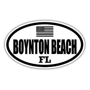 3 Pack Reflective Boynton Beach FL Florida Palm Beach County Stealthy US Flag Euro Decal Sticker Vinyl for Hard Hats, Bottles, Glass, Toolbox 2" x 3"