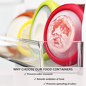 ANGEO Fruit Storage Containers for Fridge, Avocado Saver, Fruit and Vegetable Anti-Oxidation Storage Box, Set of 4 Reusable Refrigerator Storage Containers for Maintaining Freshness of Food