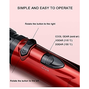 ZLXDP Electric Hair Dryer Brush Hair Straightener Curler Iron Volumizer Rotate One Step Blowers Replaceable Hot Air Comb 360 Rotating