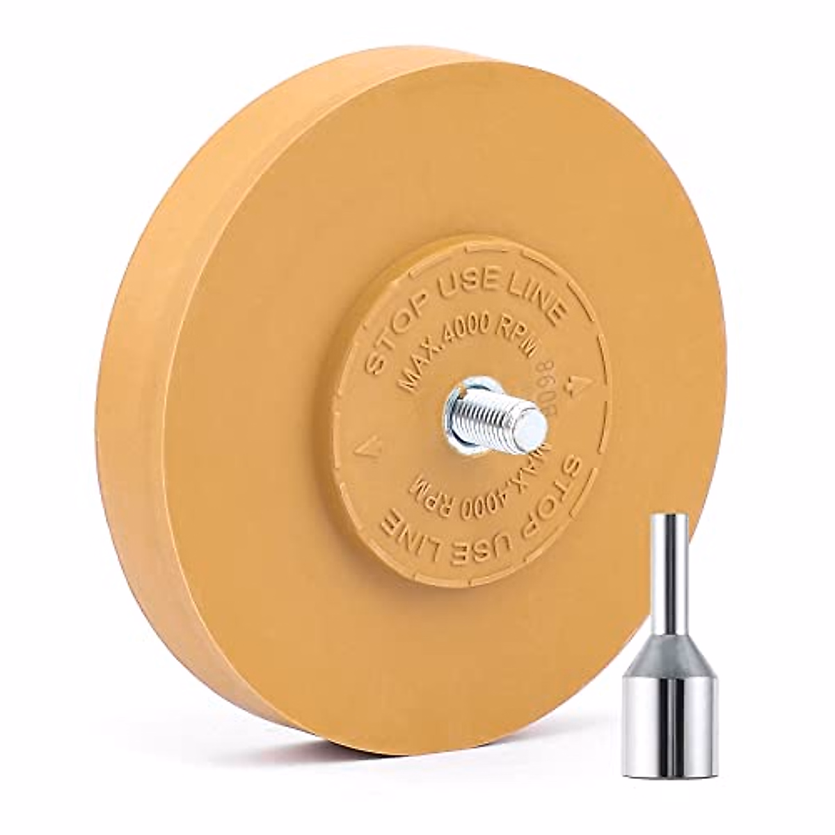 LUCKUT Decal Eraser Wheel 4 Inch Pin Stripe Removal Tool 1 Pack Adhesive Remover Wheel with Pad & Adapter Graphics Removal Tool Eraser Wheel Decal Remover (Solid Rubber Wheel)