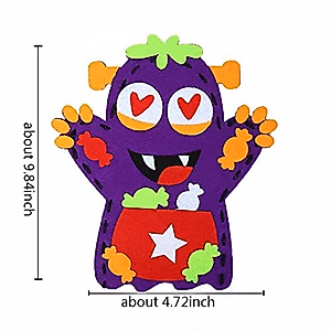 Yaveron 6PCS Halloween DIY Hand Puppets Sewing Craft Kit for Kids Felt Sewing Art Toys, Story Telling, Introduction to Sewing, Manual Activity