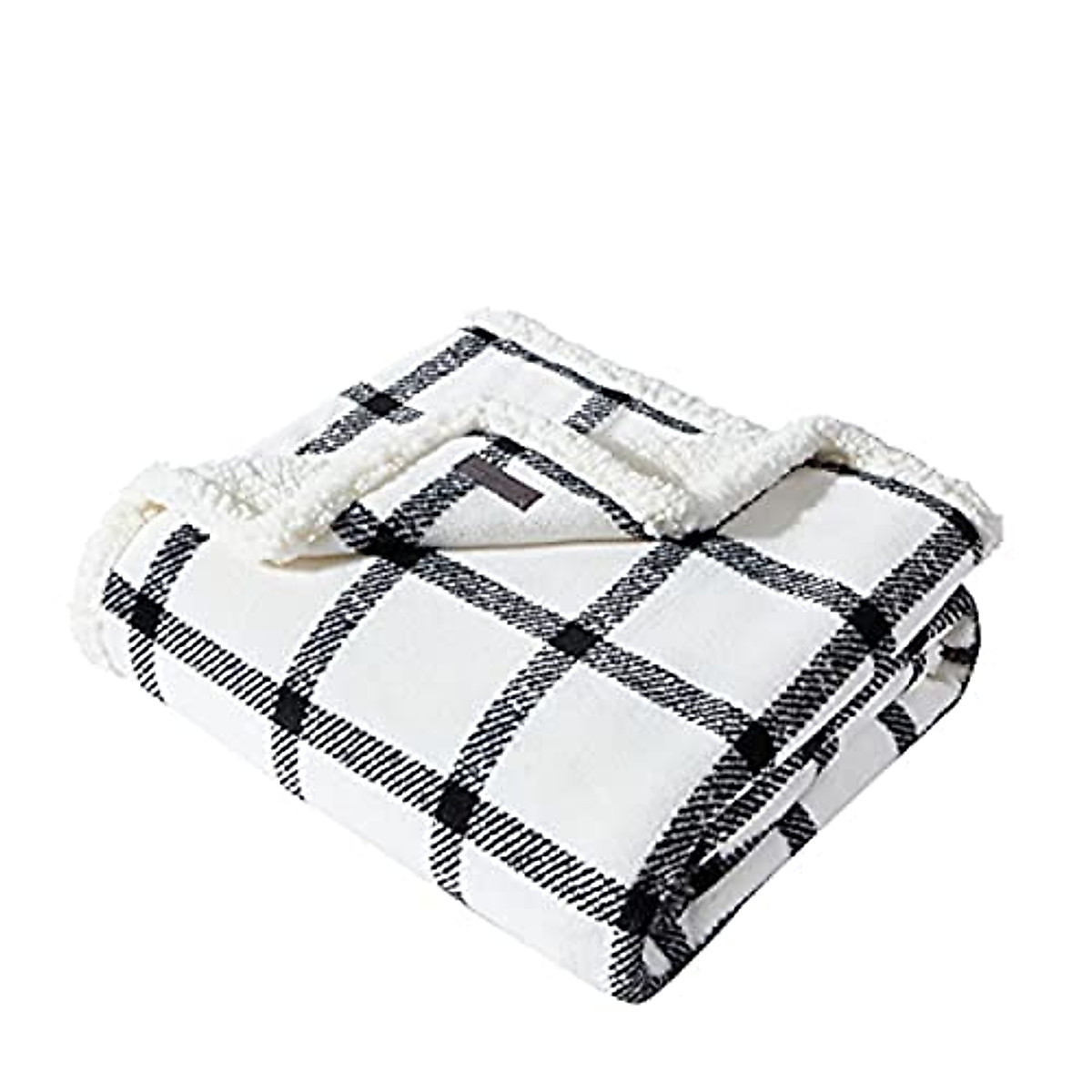 Eddie Bauer - Throw Blanket, Reversible Sherpa Fleece Bedding, Home Decor for All Seasons (Bunkhouse Plaid Beige, Throw)