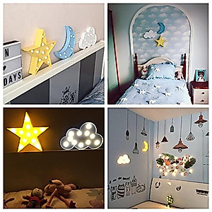 Wanxing Decorative LED Crescent Moon Cloud and Star Night Lights Lamps Marquee Signs Letters for Baby Nursery Decorations Gifts for Children (Moon Cloud and Star)