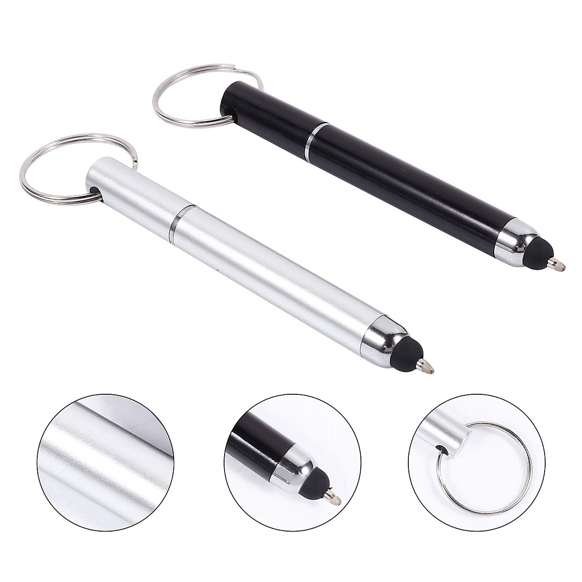 Hemobllo Black Pens Ballpoint Mini Stylus Pen with Keyring Capacitive Stylus Pen Keychain Stylus Tablet Pen for Signature Portable Touch Screen 12pcs Pens Ballpoint