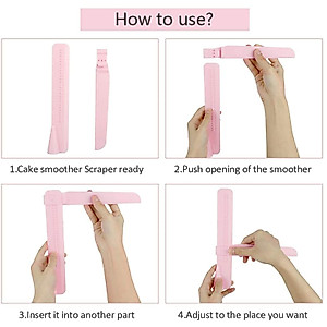 WOVTE 9 Pcs Cake Scraper Set Cake Edge Scraper Cutters with Adjustable Butter Smoother Cream Scraper Tool Cake Decorating Comb Icing Smoother for Cake Cream Baking Decorating