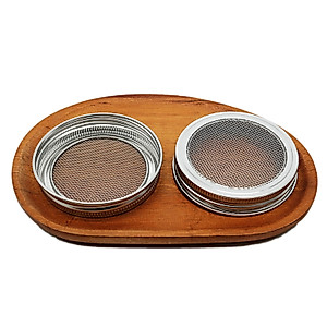 5 Pack 316 Stainless Steel One-Piece Mesh Strainer Lids for 3.38 Inch Wide Mouth Mason Jar,Sprouting Lids, NO RUST,Bean Sprout Sieve Lids,NO JAR QurHapzy