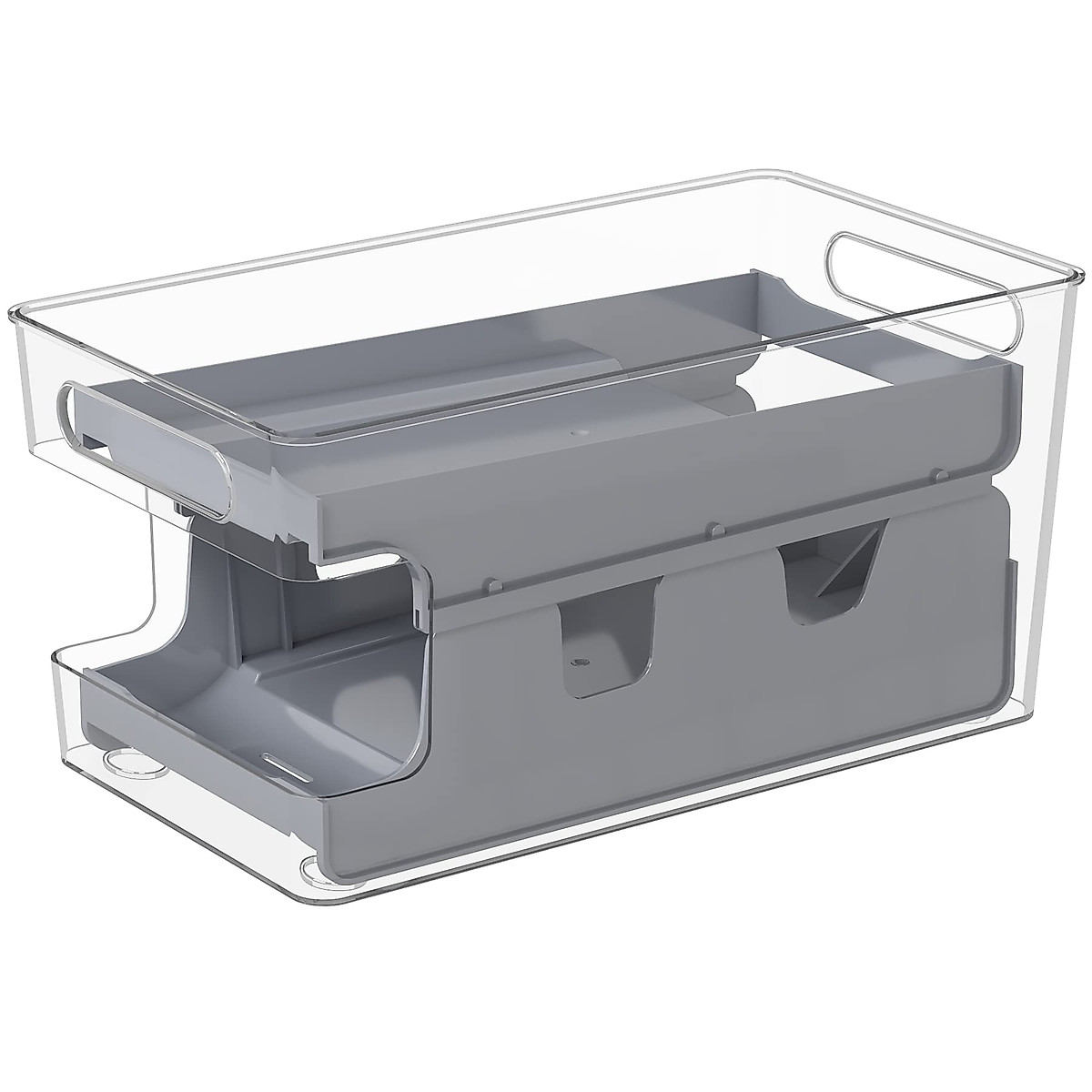 UDEAR Stackable Soda Can Dispenser Rolling Pop Cans Organizer for Refrigerator Fridge Storage for 8 Drink Cans,Grey