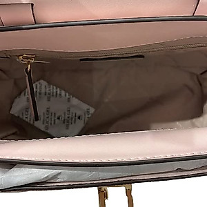 Michael Kors Manhattan Medium Leather and Logo Satchel (DK Powder Blush)