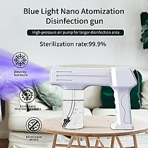 Disinfection Nano Steam Gun，Nano Spray Fogger，machine cordless disinfectant sprayer fogger，Portable Handheld Atomizer Steam Gun Sprayer for Home Office Car School Garden Gift (White)