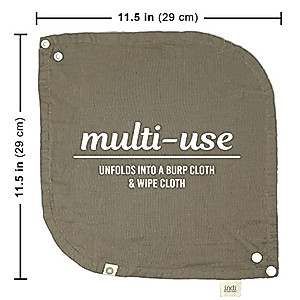 Kishu Baby Indi Infinity Scarf Bib - Super Soft Organic Cotton Muslin Drool Bib with Snaps (Olive)