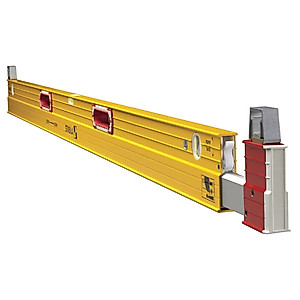 Stabila 35610 Type 106T Extendable Plate Level 6-10 Feet with Removable Standoffs The Extra Long Spirit Level For Accurate Measurements Across Irregularities and Laths, Yellow