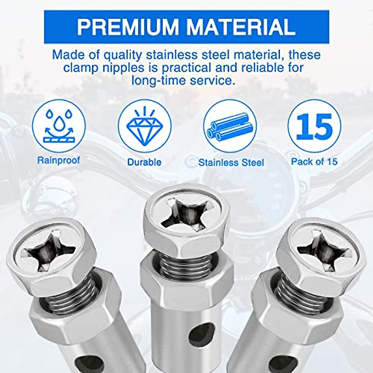 Tongze 15pcs Brake/Throttle Cable Ends: 1/8" Universal Cable Stop Clamp Repair Parts for Go-kart| Bicycle| Motorcycle| Scooter| Motorized Bike| Garden Tractor| Lawn Mower