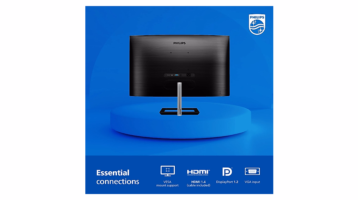 PHILIPS 322E1C 32" Super-Curved Frameless Monitor, Full HD VA, 104% ...