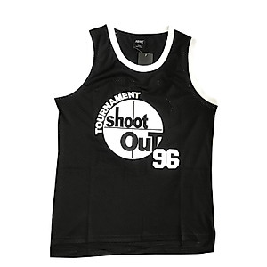 AIFFEE Men's Basketball Jersey 96 Tournament Shootout Jersey Size S-XXXL Black Color (M)