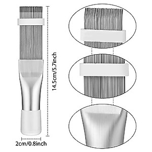 4 Pieces Air Conditioner Condenser Fin Cleaning Brush Coil Condenser Brush Fin Comb Stainless Steel Air Refrigerator Fin Cleaner Whisk Brush, 3 Styles