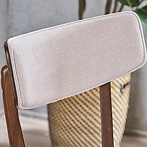 GDFStudio Caleb Mid-Century Walnut Finished Frame Dining Chairs (Set of 2) (Light Beige)