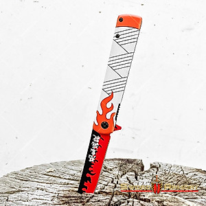 Munetoshi 9” Demon Killer Anime Spring Assisted Folding Pocket Knife Nine Styles Rengoku
