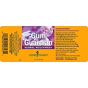Herb Pharm Gum Guardian Herbal Mouthwash for Healthy Mouth and Gums, Organic, 1 Fl Oz (Pack of 1)