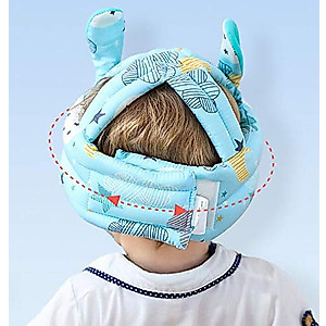 Ewanda store Infant Baby Head Helmet Safety Helmet Head Cushion Bumper Bonnet Protection Hat for Toddler Kids Children Walking Running Crawling(Pink Purple Elephant)