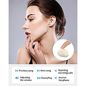 SZHTFX Invisible Earbuds Small Mini Wireless Bluetooth Earpiece Phone Discreet Earbud for Music, Home, Work