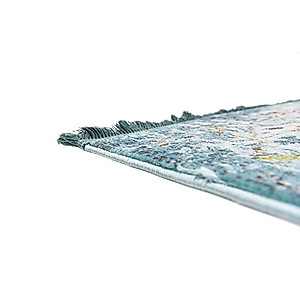 Unique Loom Baracoa Collection Area Rug-Alamar, 5' 5" x 8' Rectangle, Blue/Olive