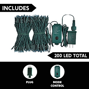 Joiedomi 200 LED Blue Halloween String Lights with 8 Modes 65.2FT Green Wire for Indoor Outdoor Holiday Décor Halloween Event Decoration, Tree, Eaves, Haunted House Theme Party