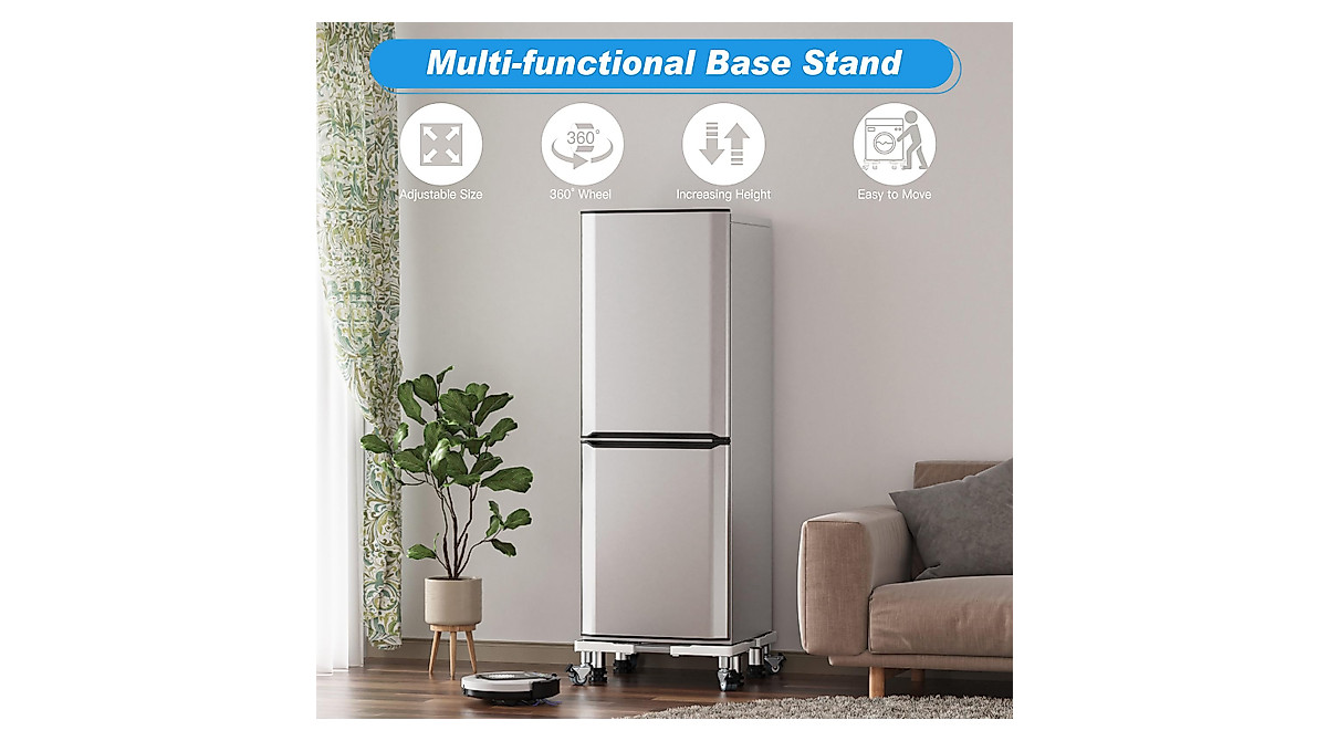 Heavy-Duty Fridge Stand with Adjustable Mobile Base