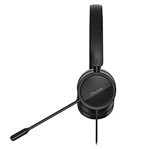 Discover D312U Dual Speaker Headset with USB and 3.5mm Connection- Compatible with Computer Apps Like Microsoft Teams, Zoom, RingCentral, Cisco, Avaya and Cell Phones with a 3.5mm Port