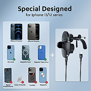 Magnetic Wireless Car Charger, Compatible Magnetic car Mount Charger, Air Vent Phone Holder for iPhone 14/13/13 Pro/13 Pro Max/13 Mini/12/12 Pro/12 Pro Max/12 Mini (Black)