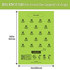Pogi's Compostable Dog Poop Bags - 18 Rolls (270 Doggie Poop Bags) - Leak-Proof Dog Waste Bags, Plant-based ASTM D6400, EN 13432 Certified Extra Large Poop Bags for Dogs