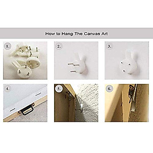 Meigan Art Modern Canvas Wall Art Home Decor Wall Art Painting Purple Flowers Art Wood Inside Framed Ready to Hang (12InchX16InchX3)