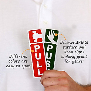 SmartSign "Pull/Push" Kit of 2 Anodized Signs | 1.5" x 5" Aluminum