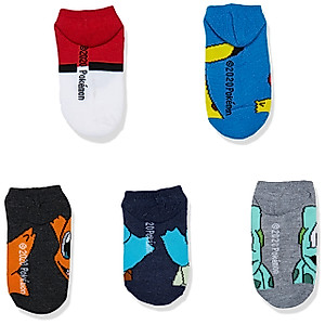 Pokemon Boys 5 Pack No Show Socks
