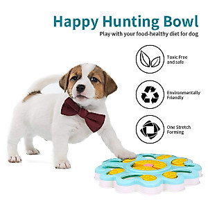 NYDREAM Dog Puzzle Toys-Puppy Treat Dispenser Dog Toys with Non-Slip/Increase IQ/Interactive Flower Slow Dispensing Feeding Pet Dog Training Games Feeder for Mini Dog Puppies