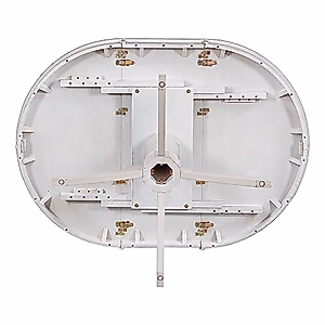 ERYE 5 Pieces Functional Furniture, Retro Style Set Round Extendable Table and 4 Upholstered Chairs for Dining Room & Kitchen Living Space, Brown, Antique White