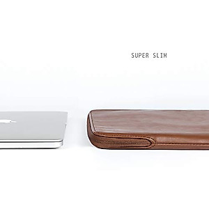 Comfyable Leather Laptop Sleeve Compatible with 16 Inch MacBook Pro & 15 Inch MacBook Air (Loose Fit) M2 2023, Brown