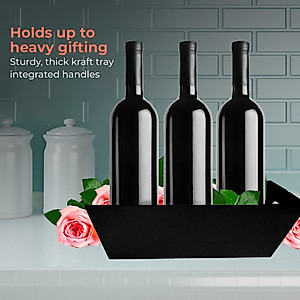 [5pk] 10x12 Black Baskets for Gifts Empty | Basket for Snacks | Large Rectangular Basket with Handles |Wine Gift Basket | Storage, Display, Gifts | Gift to Impress-Upper Midland Products