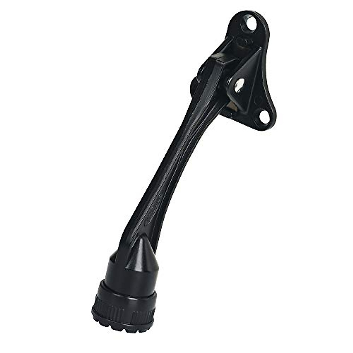 CG PLUS Door Stopper, Kick Down Door Stops for Heavy Doors, with Rubber Tip and Spring Lever, Adjustable, Easy to Set Down and Release, 4-Inch, for Wide Doors (4inch x 2pack, Black)