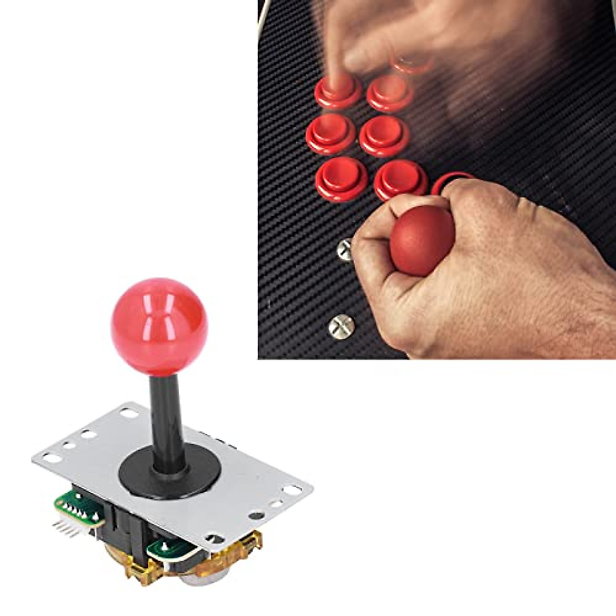 Yivibe Arcade Stick, PC Arcade Stick Zero Delay Metal Remote Controller Multipurpose for Game Consoles