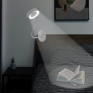 OPPLE Click on Light Desk Lamp - (2022 Update) Book Light with 360° Flexible Gooseneck, LED Reading Light with 3 Brightness, Clamp Light for Headboard, Desk, Table, etc