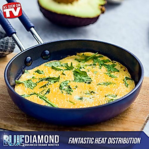 Blue Diamond Cookware Healthy Ceramic Nonstick Mini Egg Pan, Blue