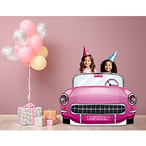 Pink Cars Convertible Photo Booth Props Doll Party Decorations Decor Party Favors for Girls Doll Princess Birthday Party
