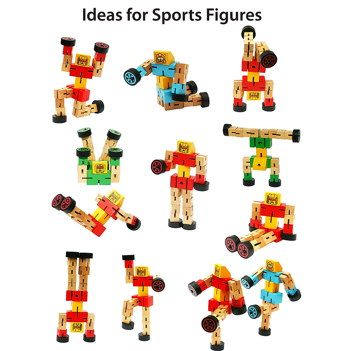 TOWO Wooden Transforming Vehicle Robot - Transfigures Toys for Travel Toys - Construction Toys Building Set - Wooden Transforming Toys 3 Year Old Boys Girls Holiday -Stocking Fillers Stuffers -Red