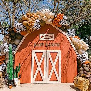 Western Cowboy Balloon Arch Garland Kit,152 pcs Brown White Sand Orange Nude Balloons Cowboy Boots Foil Balloons for Cowgirl Cowboy Birthday Party Decorations Retro Horse Rodeo Baby Shower Backdrop