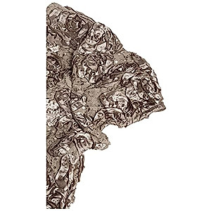 Alex Evenings Women's Long Rosette Lace Cap Sleeve Gown, Champagne, 14