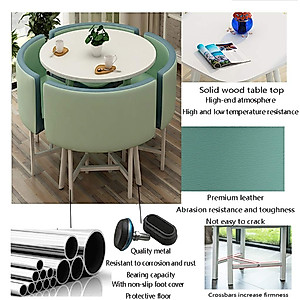 5-Piece Round Dining Table Set for 4, Round Kitchen Dining Table 80cm 1 Table 4 Chairs Table and Chair Set,Office Reception Table and Chair Set,Coffee Table and Chair Set,for Family Apartment