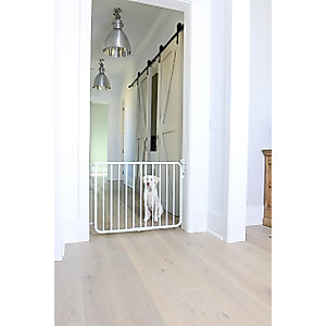 Cardinal Gates MG15 Auto-Lock Baby Gate - Adjustable Indoor Dog Gate - Aluminum Safety Gate for Kids & Pets - 26.5 to 40.5 Inches Wide - White