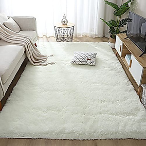 Soft Fluffy Furry Throw Rugs for Bedroom, Machine Washable Bedroom Rugs Cute Girls Room Decor, Non-Slip Throw Carpet Area Rug for Living Room, Nursery Decor,1.6x2.6Feet,Gray
