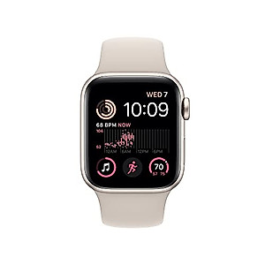 Apple Watch SE (2nd Gen) (GPS + Cellular, 40mm) - Starlight Aluminum Case with Starlight Sport Band, M/L (Renewed)