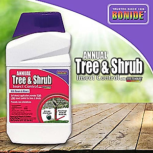 Bonide Annual Tree & Shrub Insect Control with Systemaxx, 32 oz Concentrate, Year Long Protection and Bug Killer